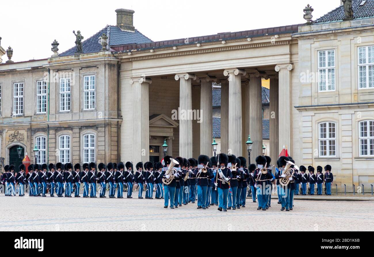 The Royal Guards Music Band, Amalienborg Palace, Copenhagen, Denmark ...