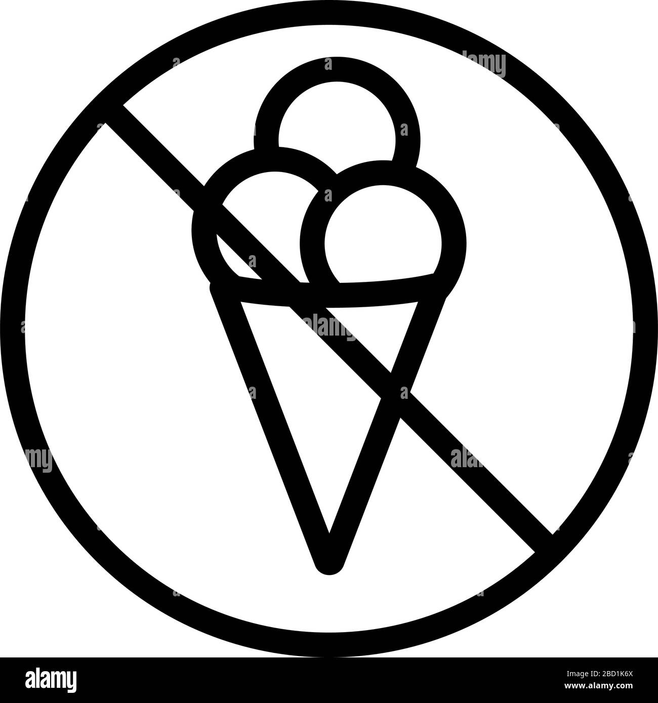 not ice cream icon vector outline illustration Stock Vector Image & Art ...