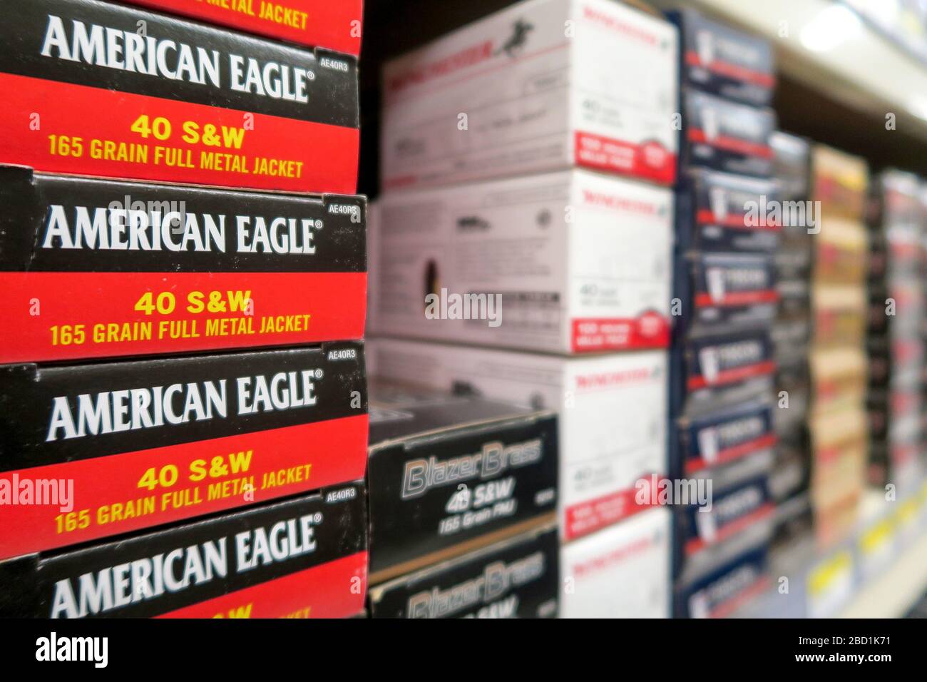 Shelf of ammunition in a western store, USA Stock Photo - Alamy