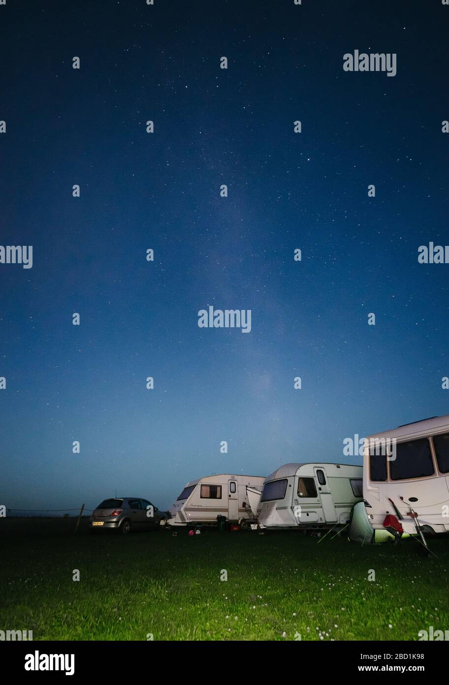 Camping trailer starry sky night hi-res stock photography and images ...