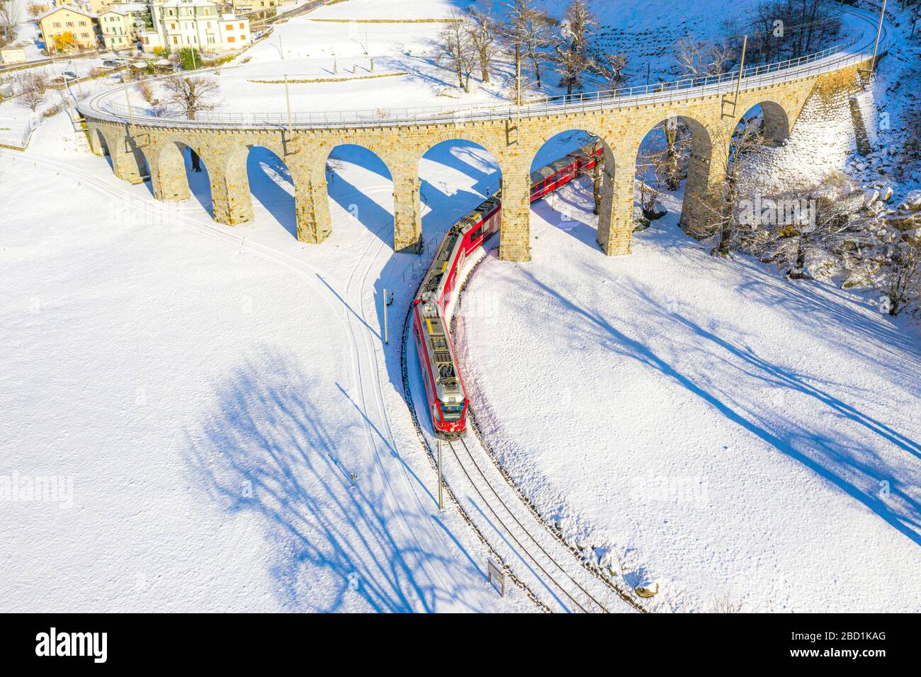 The bernina express at poschiavo valley hi-res stock photography and ...