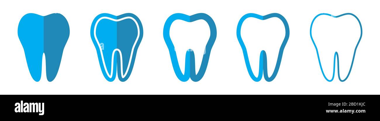 Tooth vector icons. Set of Teeth symbols on white background. Vector ...