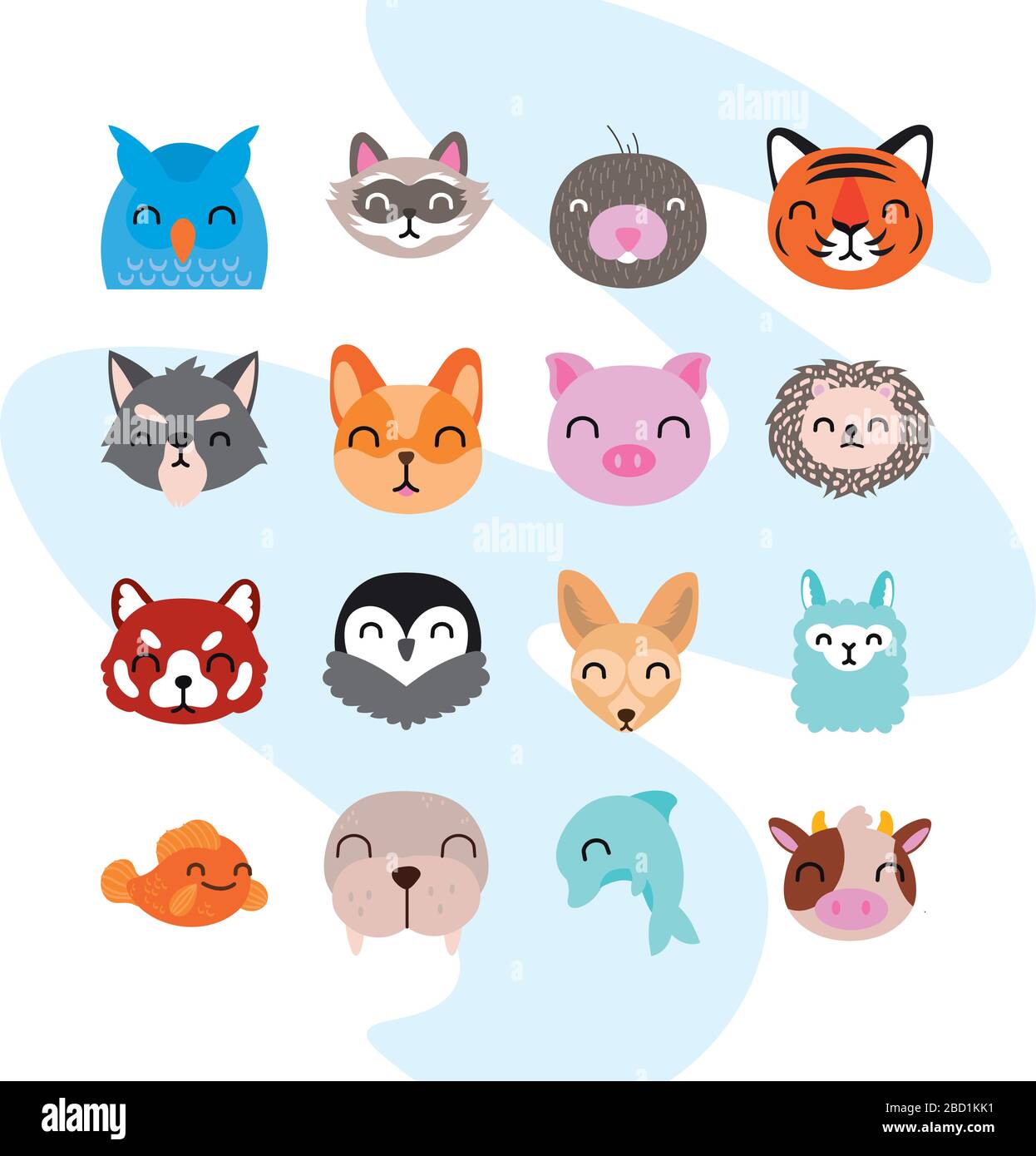 bundle of cute animals characters Stock Vector Image & Art - Alamy