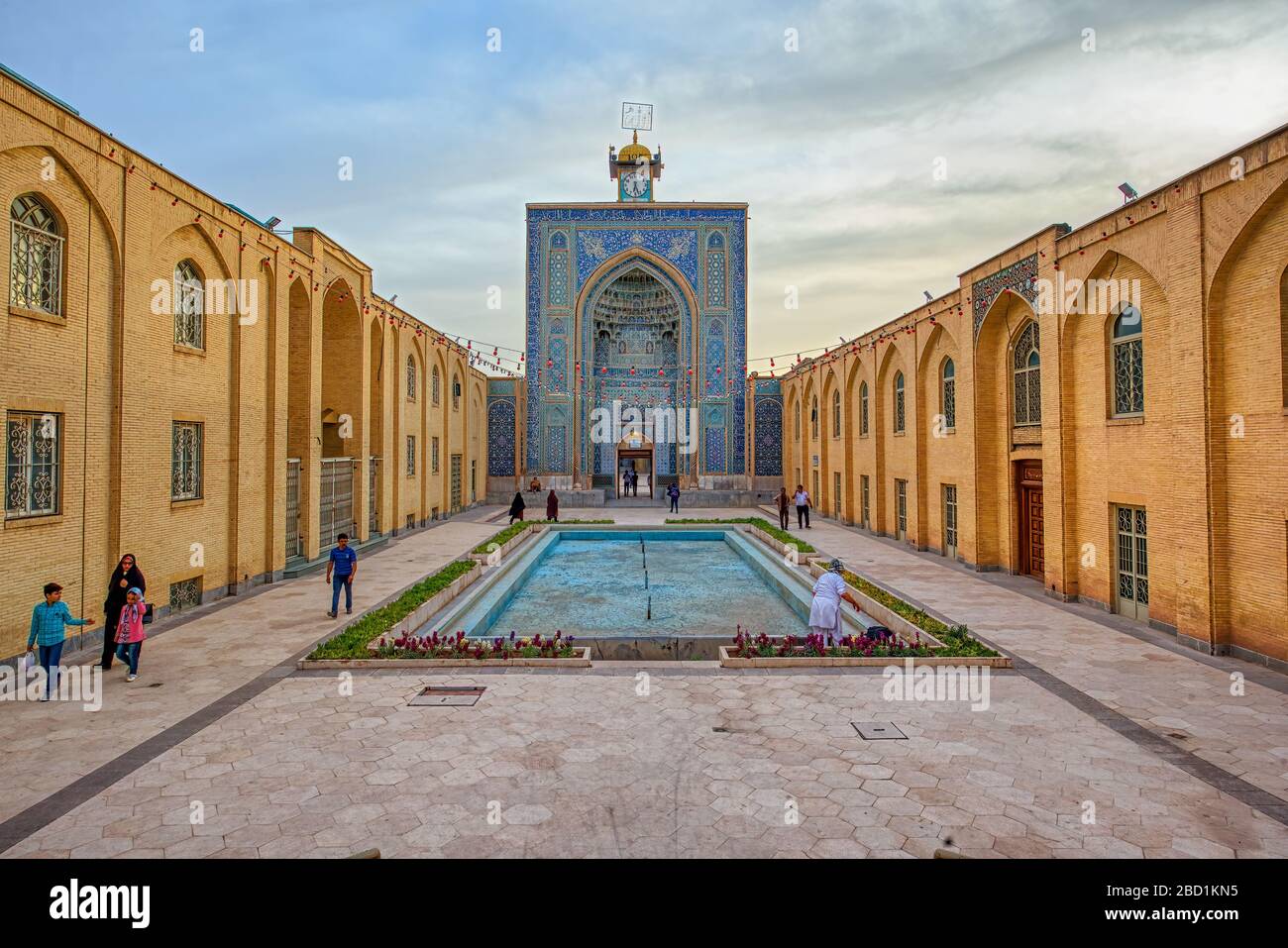 Mozaffari Jame Mosque (Friday Mosque), facade decorated with floral ...