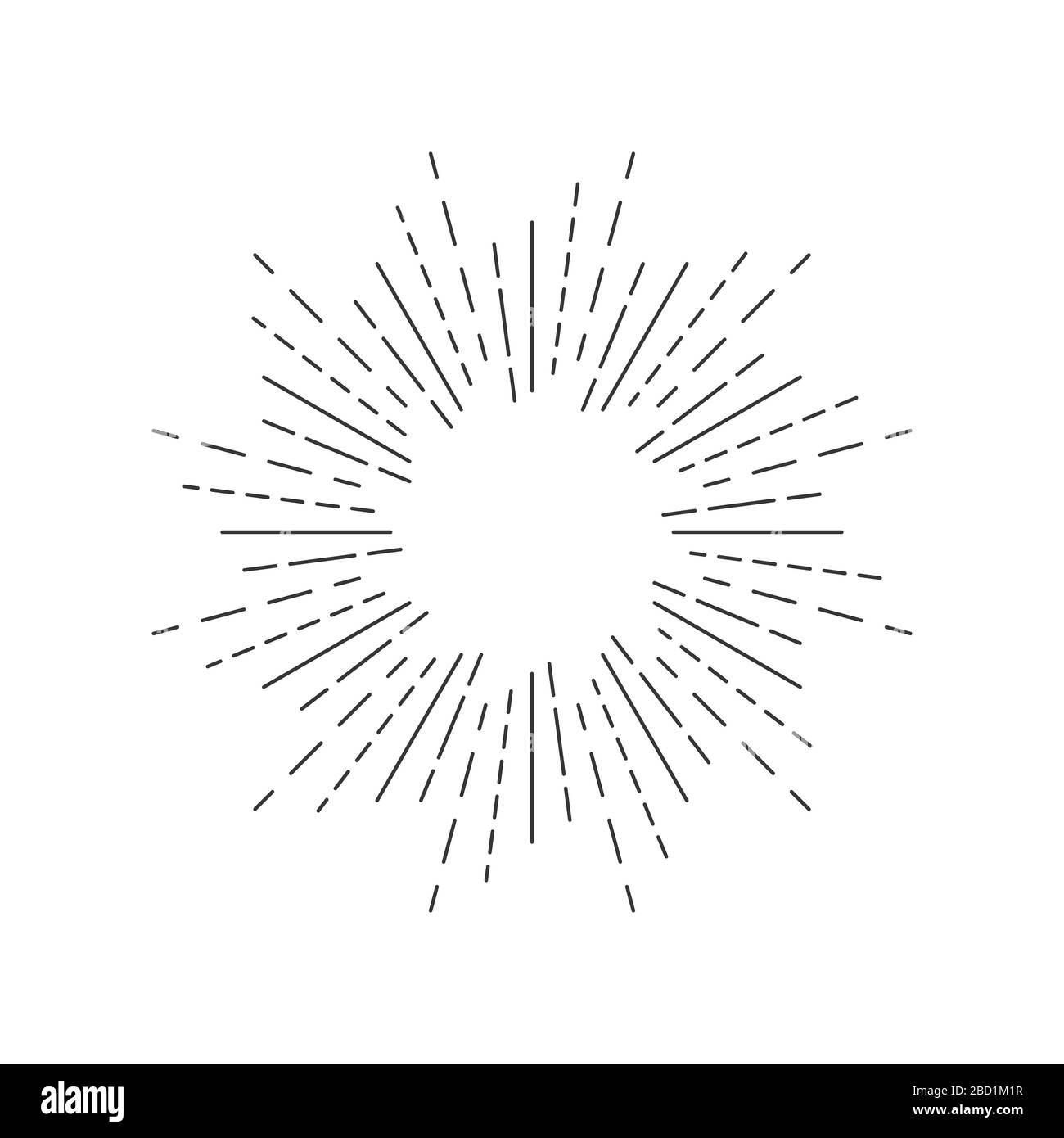 Fireworks linear icon. Round sun burst symbol on white background ...