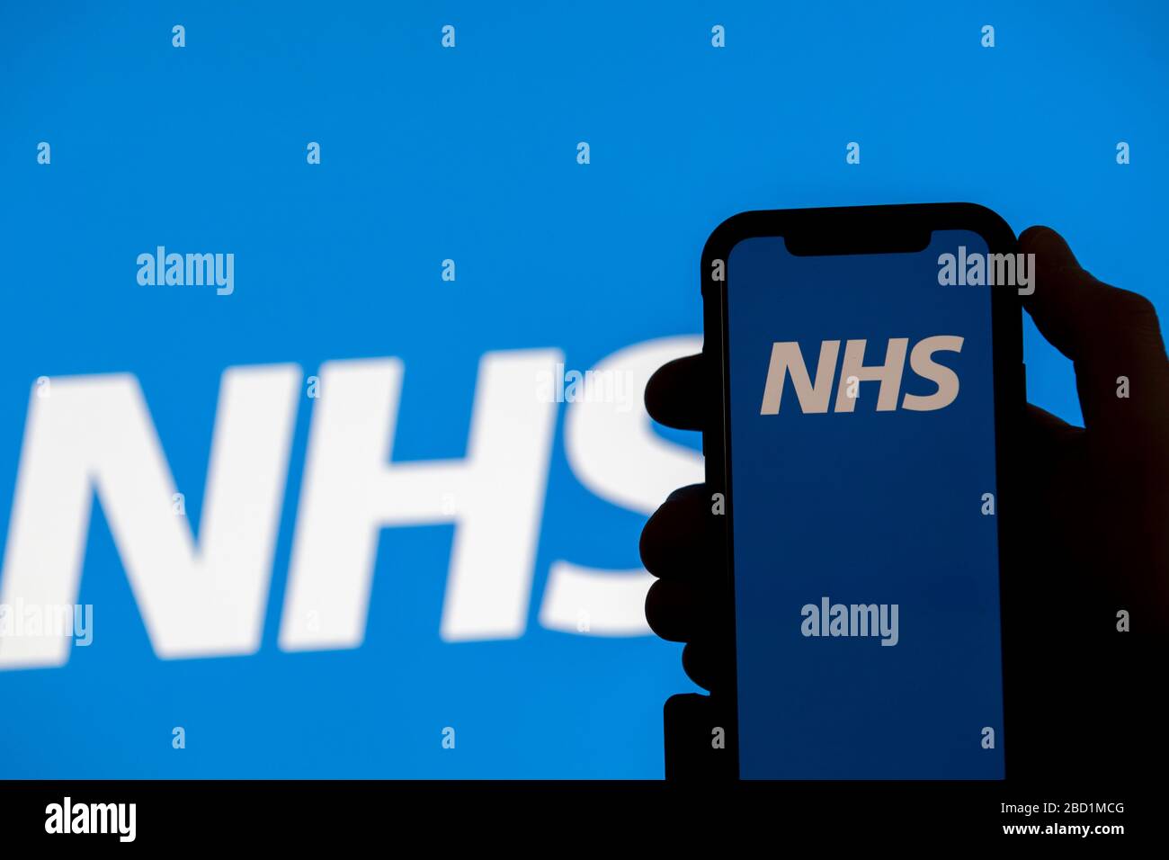 LONDON, UK - April 6th 2020: NHS National health service logo on a ...