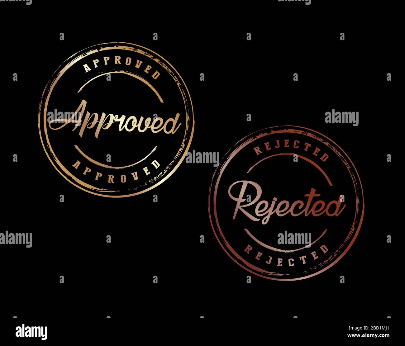 The elegance, vintage gradient circle approved and rejected seal badge with star border icon ...