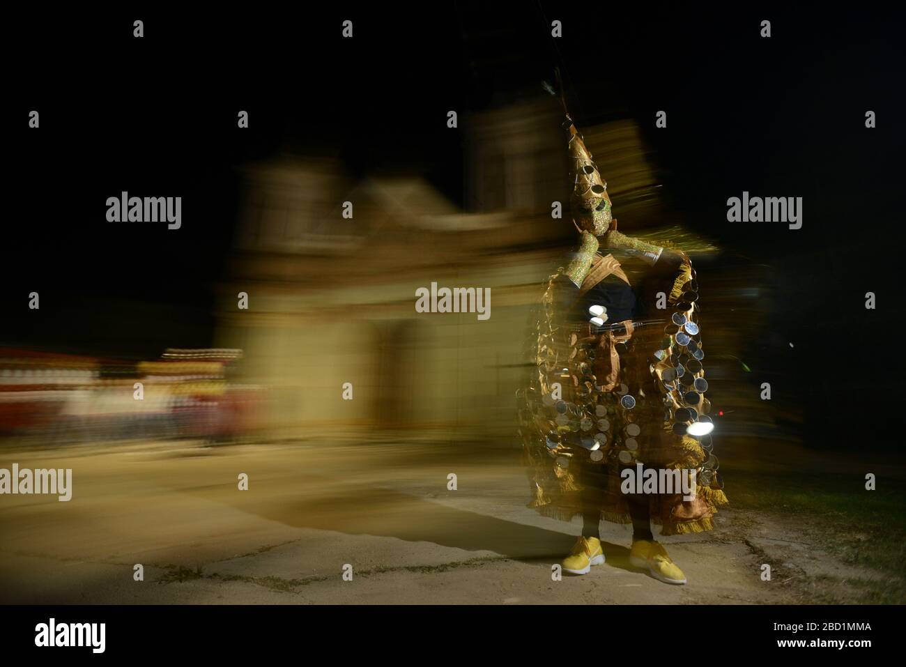 Comparsas (street dances) at the village of San Jose Etla where people ...