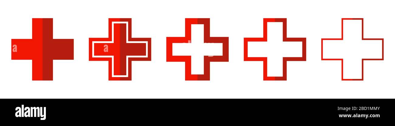 Medical cross vector icons. Set of Medicine signs on white background ...
