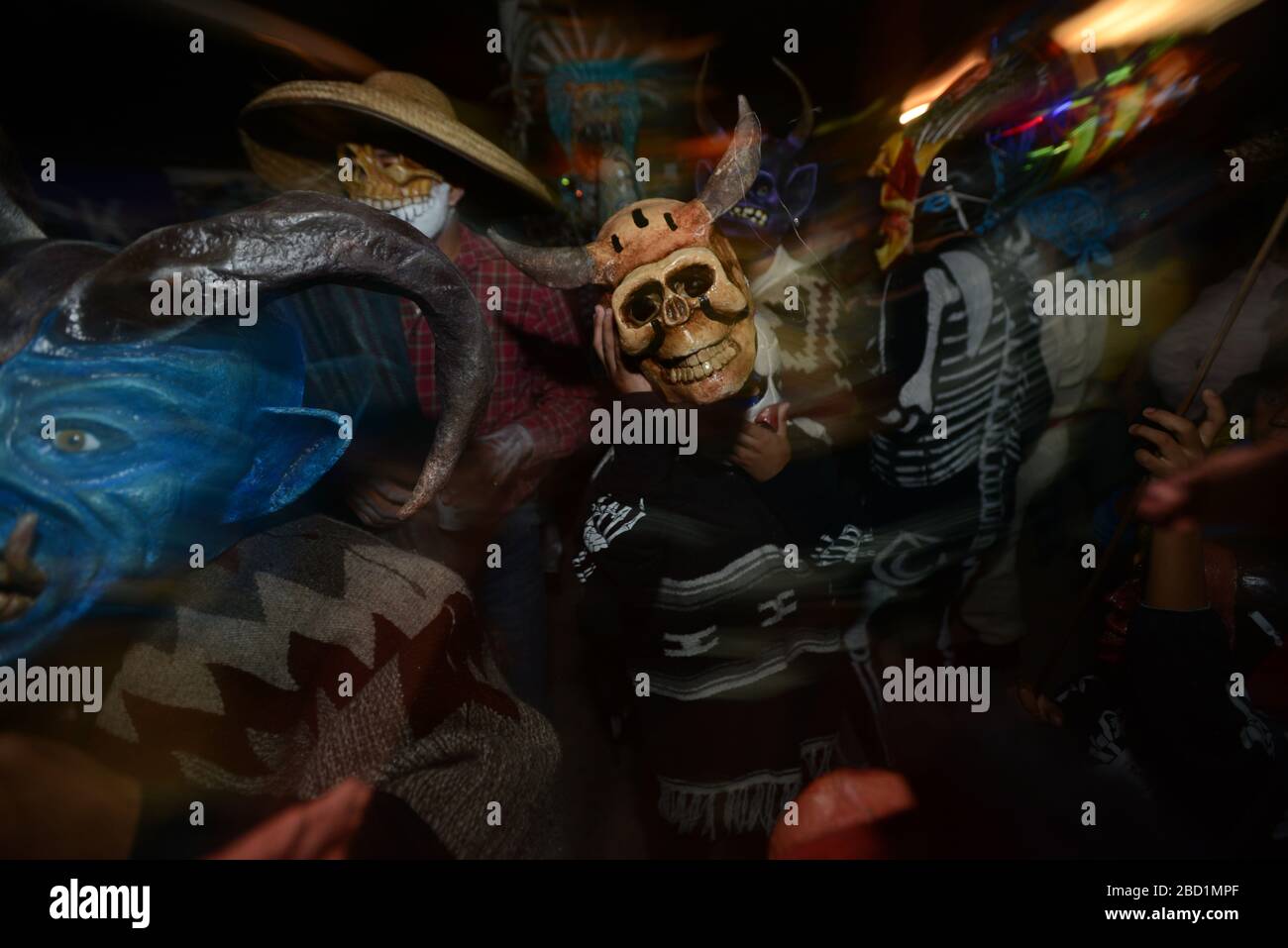 Comparsas (street dances) at the village of Yahuche where people ...