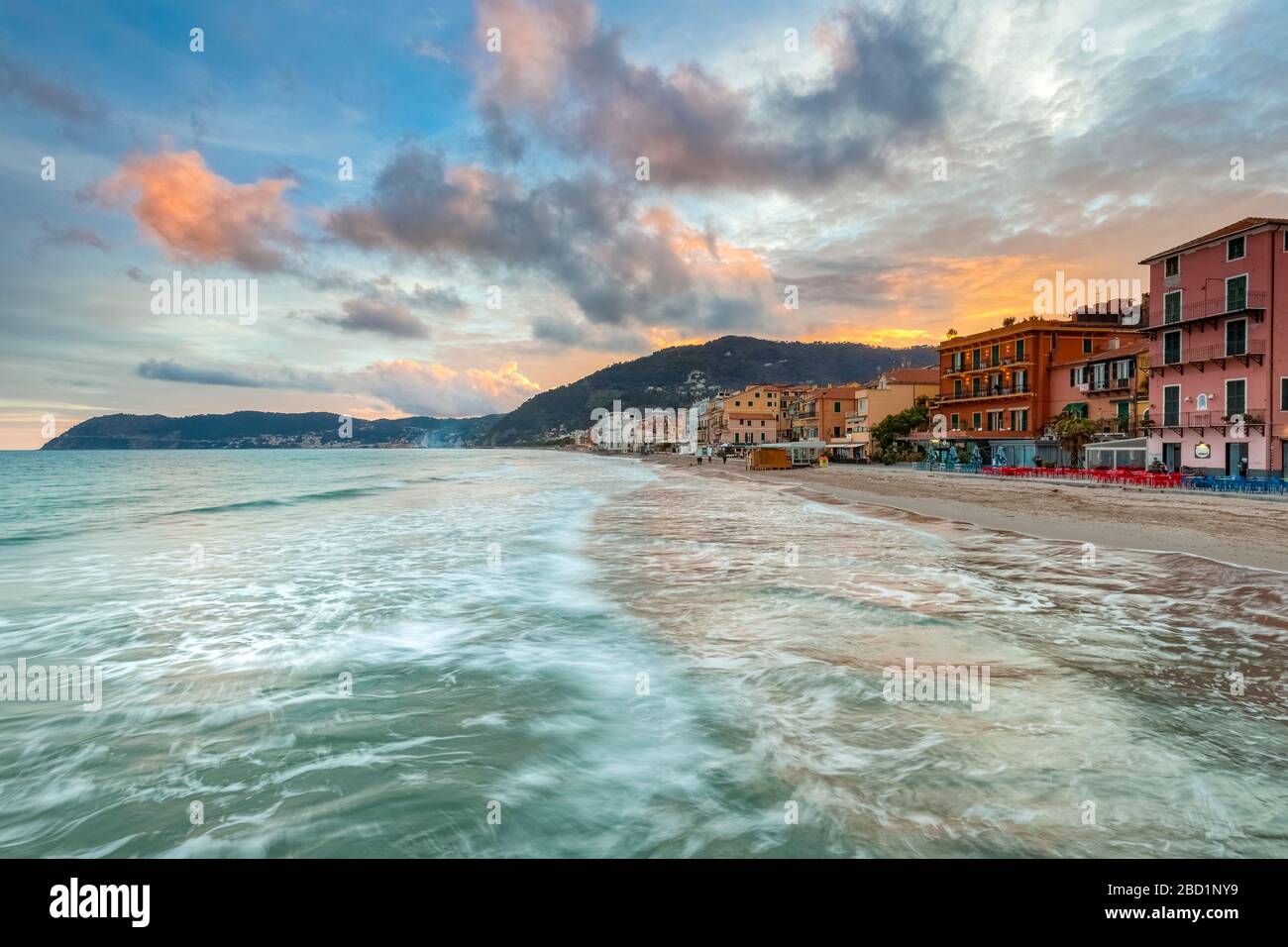 Italy Liguria Alassio the Beach Stock Photo - Alamy