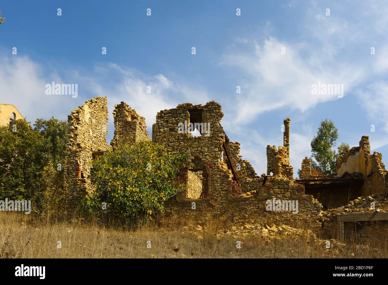 Archaeological ruins of medieval stone buildings in the countrysides of ...