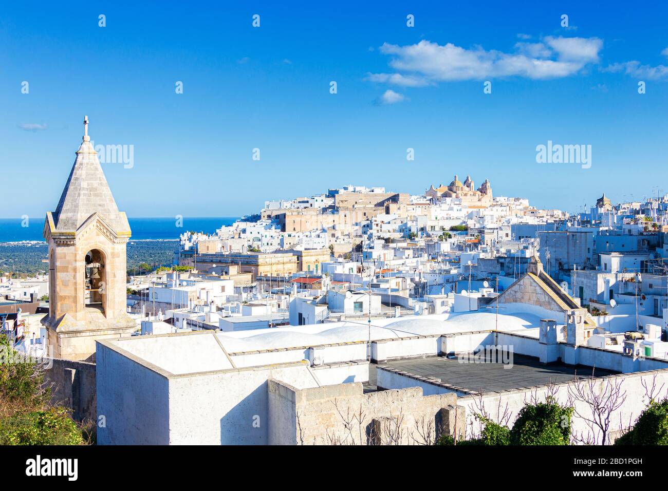 The white village of Ostuni called The White City, Ostuni, Apulia ...