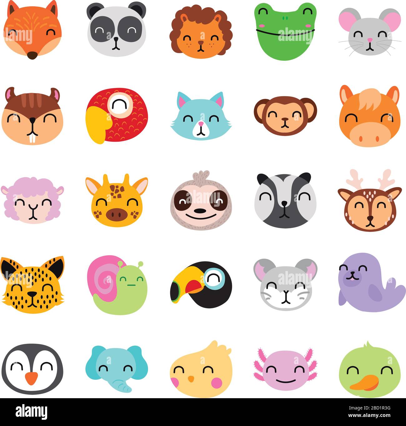 bundle of cute animals characters Stock Vector Image & Art - Alamy