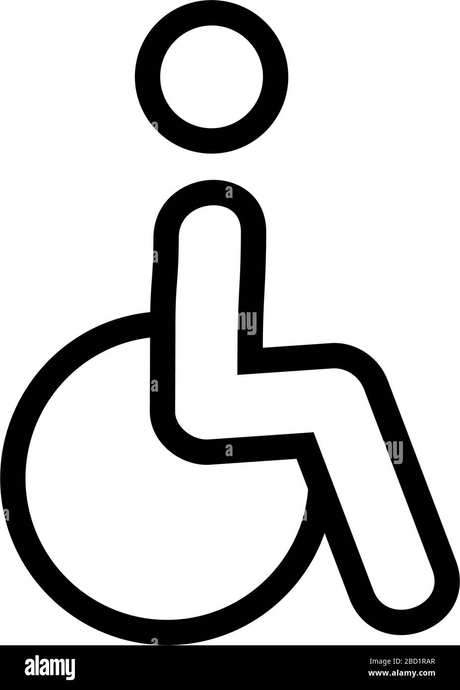 disabled person in a wheelchair icon vector outline illustration Stock ...