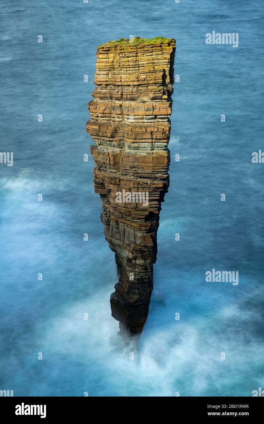North Gaulton Castle sea stack off the wild west coast of the Orkney ...