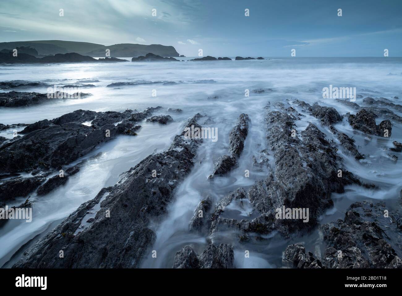 Bolt Tail from the dramatic ledges along the South Hams coast in winter ...