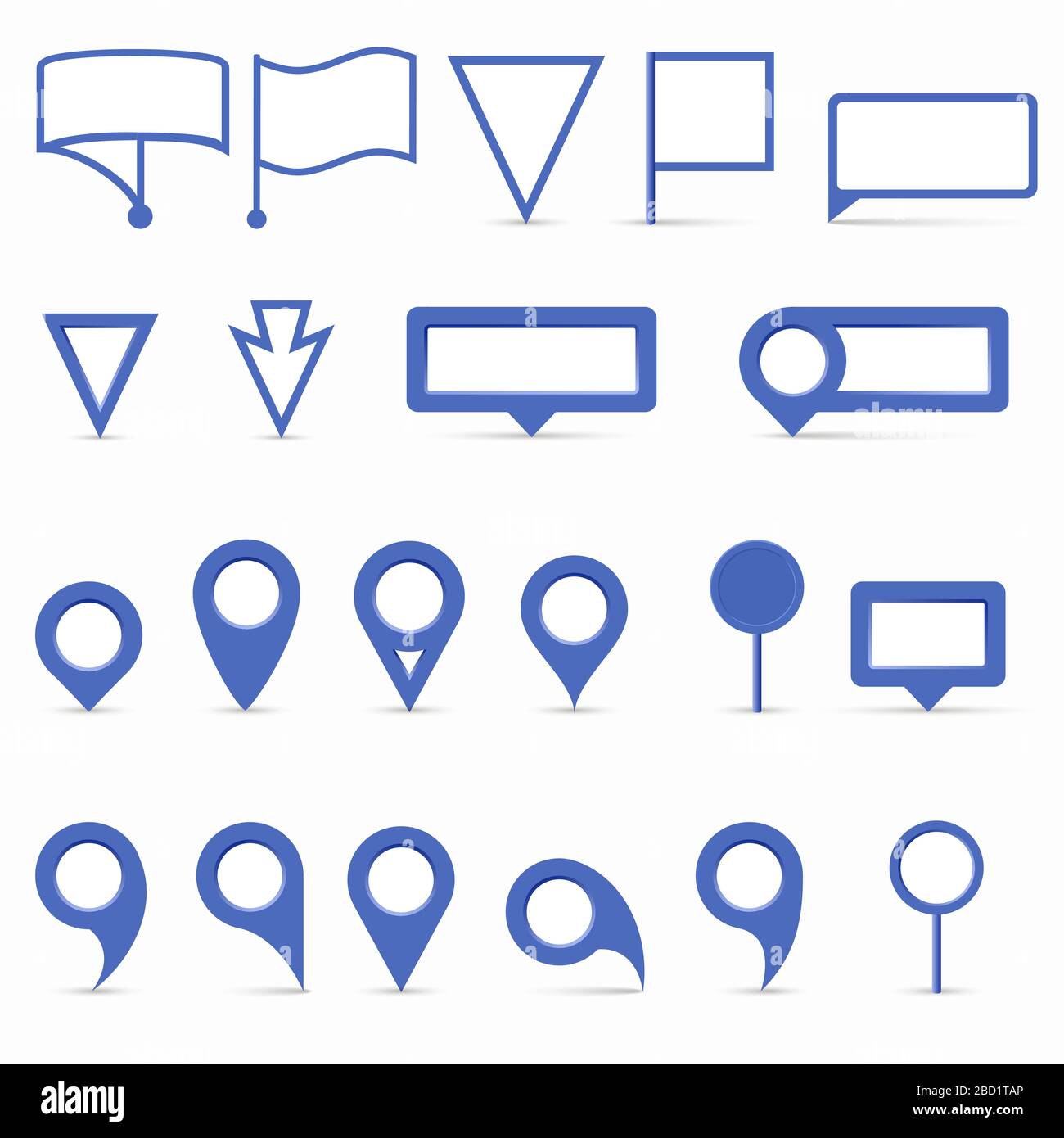 Flat map pins vector hi-res stock photography and images - Alamy