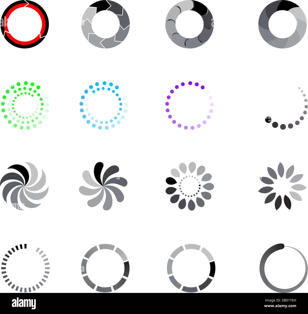 Loading flat icon set on white Stock Vector Image & Art - Alamy