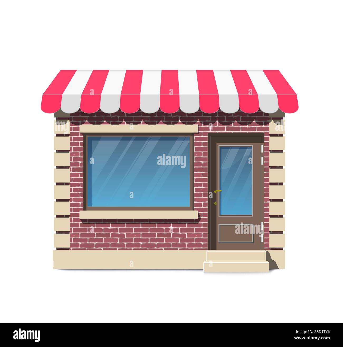 Brick small store facade with awning Stock Vector Image & Art - Alamy