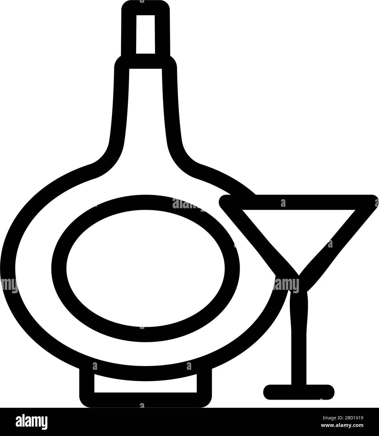 cognac bottle glass icon vector outline illustration Stock Vector Image & Art - Alamy