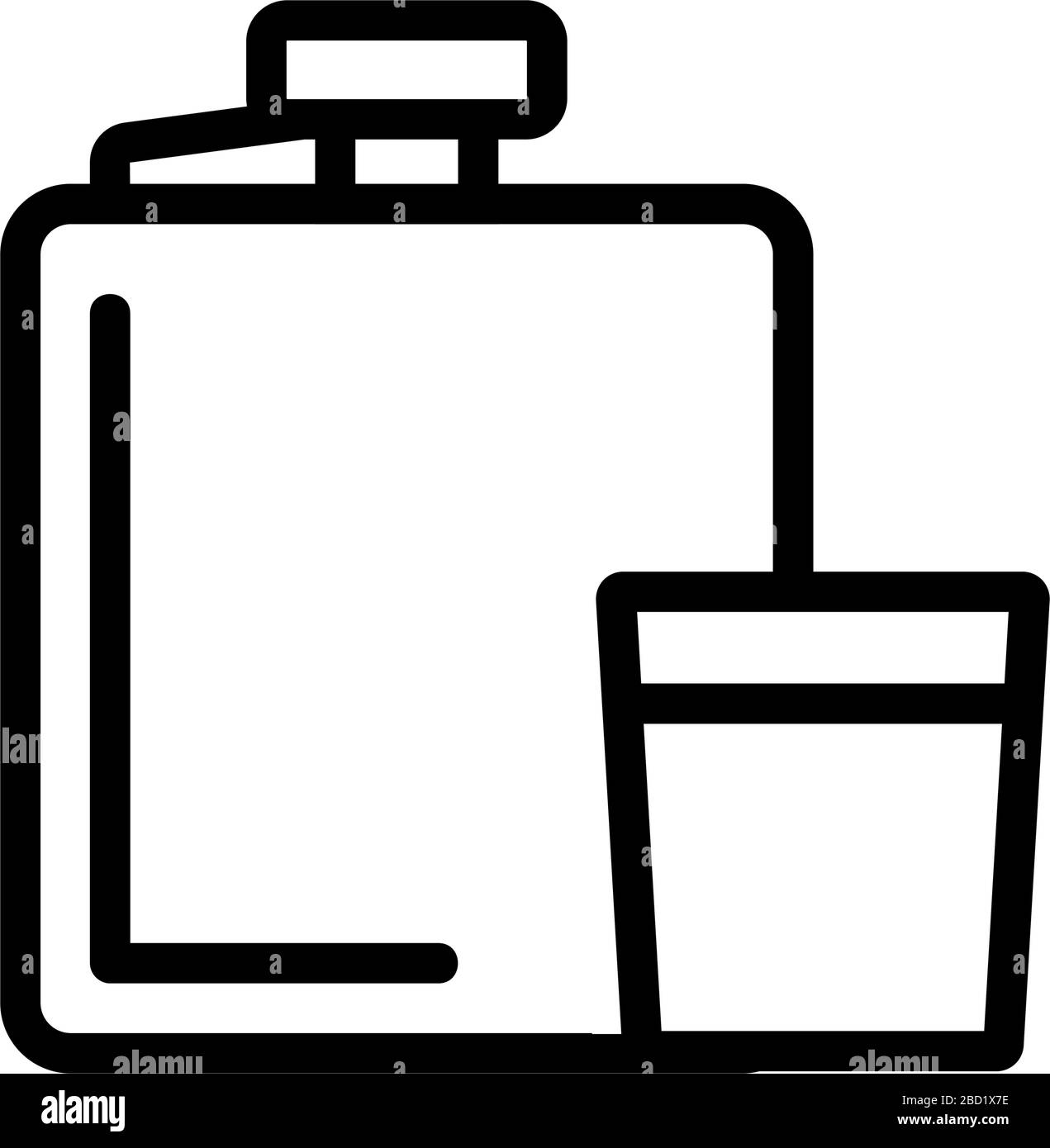 flask alcohol glass icon vector outline illustration Stock Vector Image ...