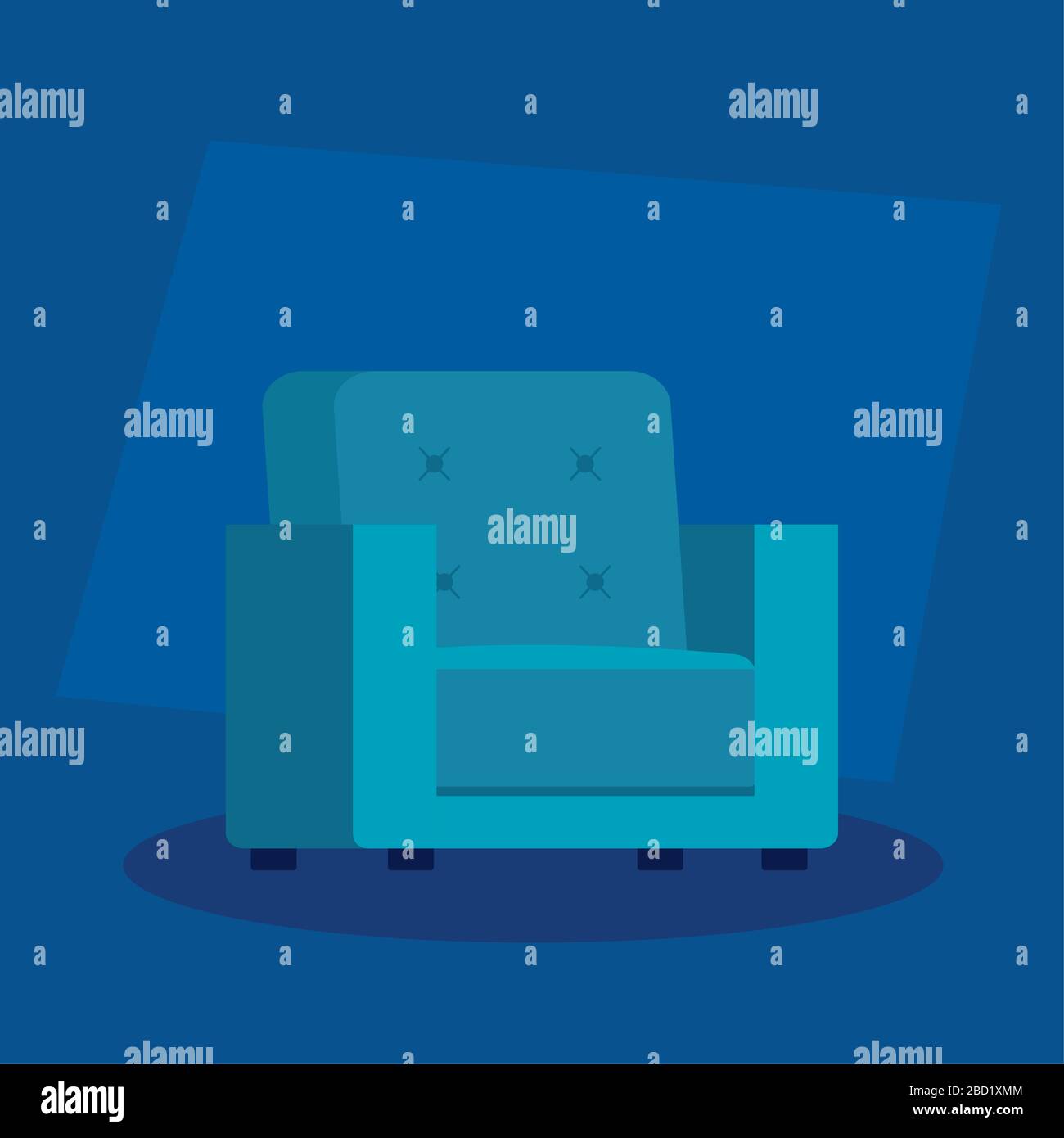 Blue settee sofa Stock Vector Images - Alamy