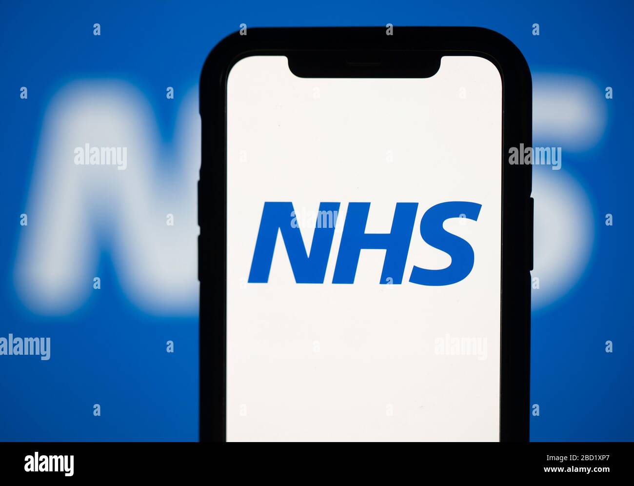 LONDON, UK - April 6th 2020: NHS National health service logo on a ...