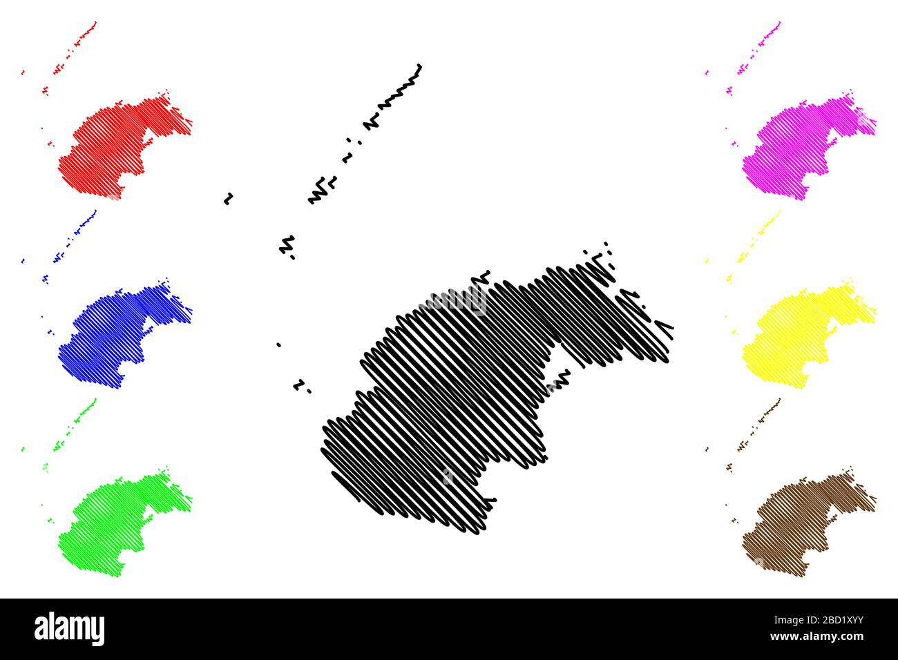 Western Division (Republic of Fiji, Melanesia) map vector illustration ...