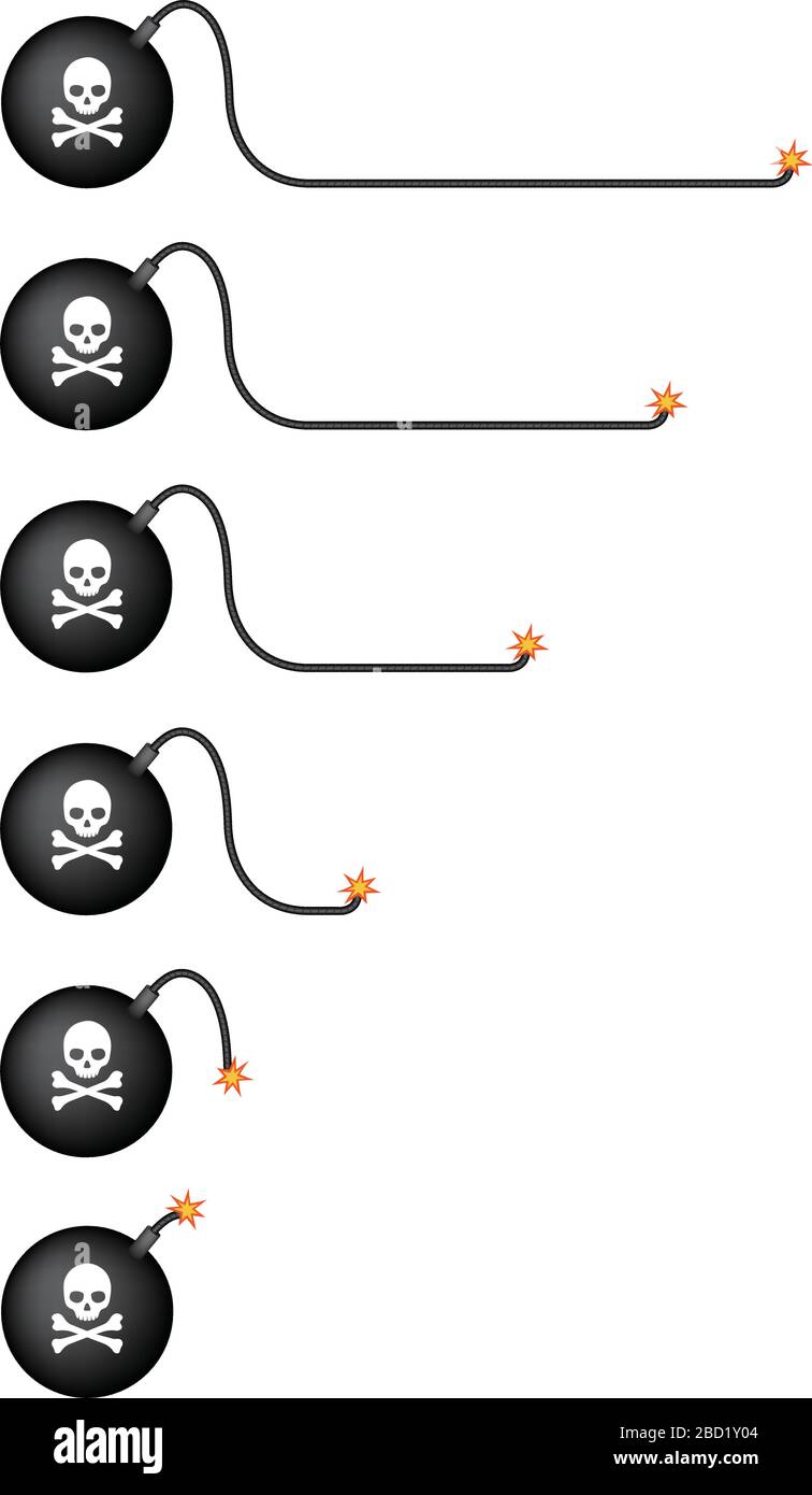 bomb illustration set ( fuse lines burn gradually Stock Vector Image ...