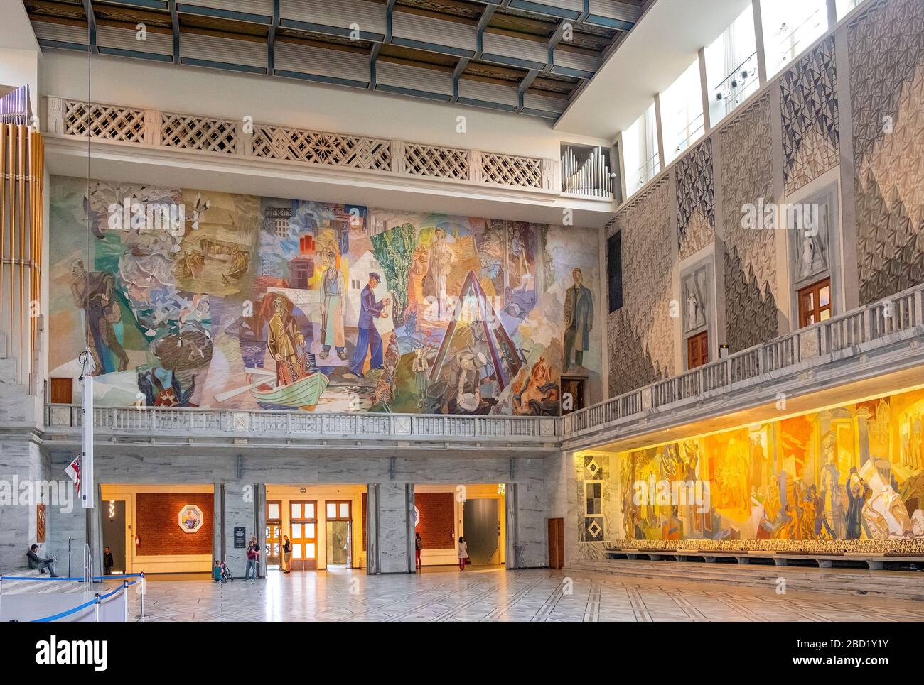 Oslo city hall murals hi-res stock photography and images - Alamy