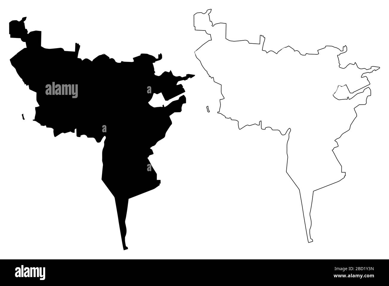 Orsk City (Russian Federation, Russia, Orenburg Oblast) map vector ...