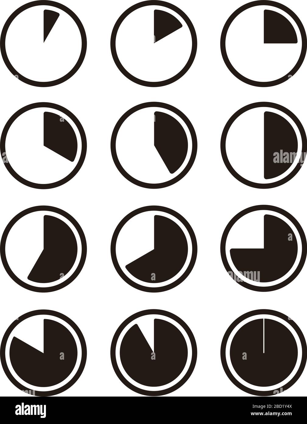 time (or rate) progression / time range icon set. simple design Stock ...