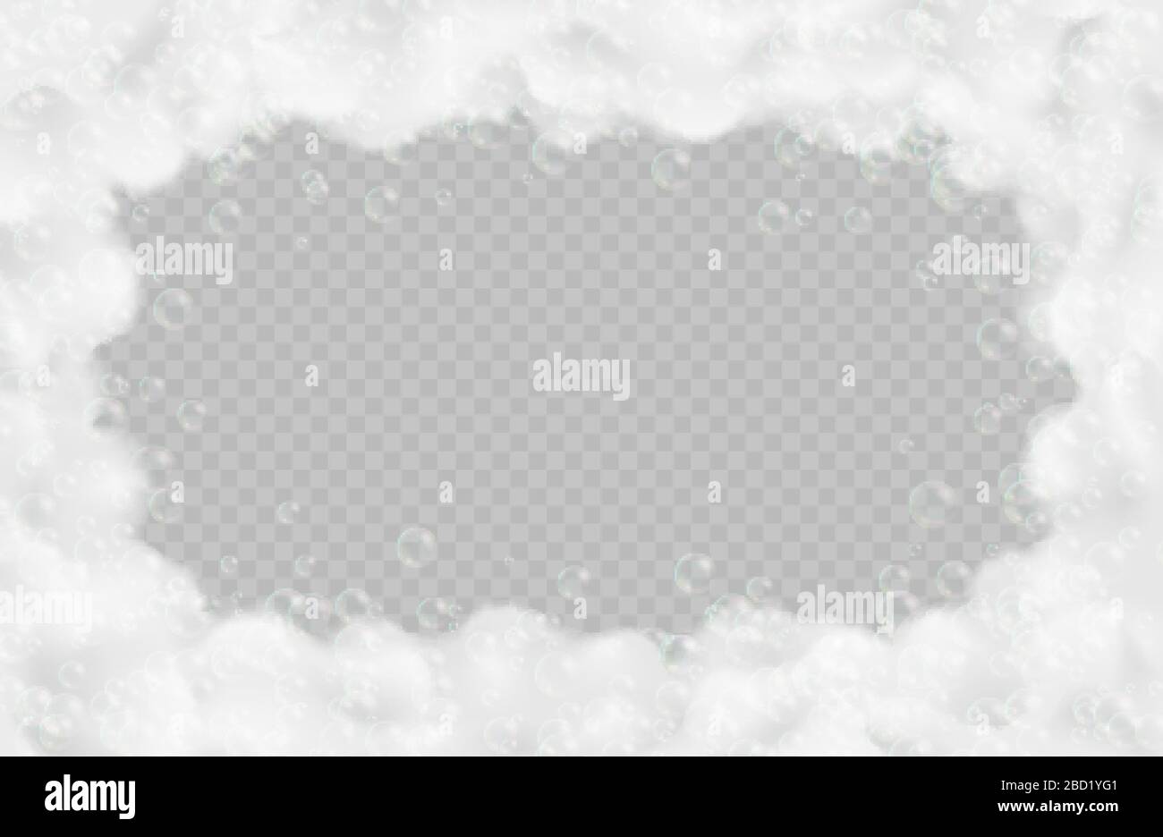 Realistic bath foam frame isolated on transparent background Stock ...