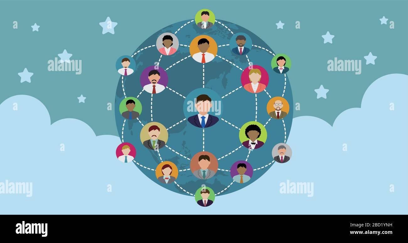 people's global communication illustration banner Stock Vector Image ...