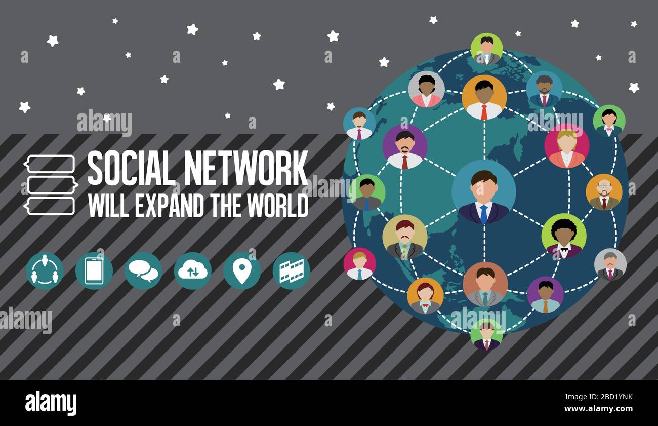 people's global communication illustration banner Stock Vector Image ...