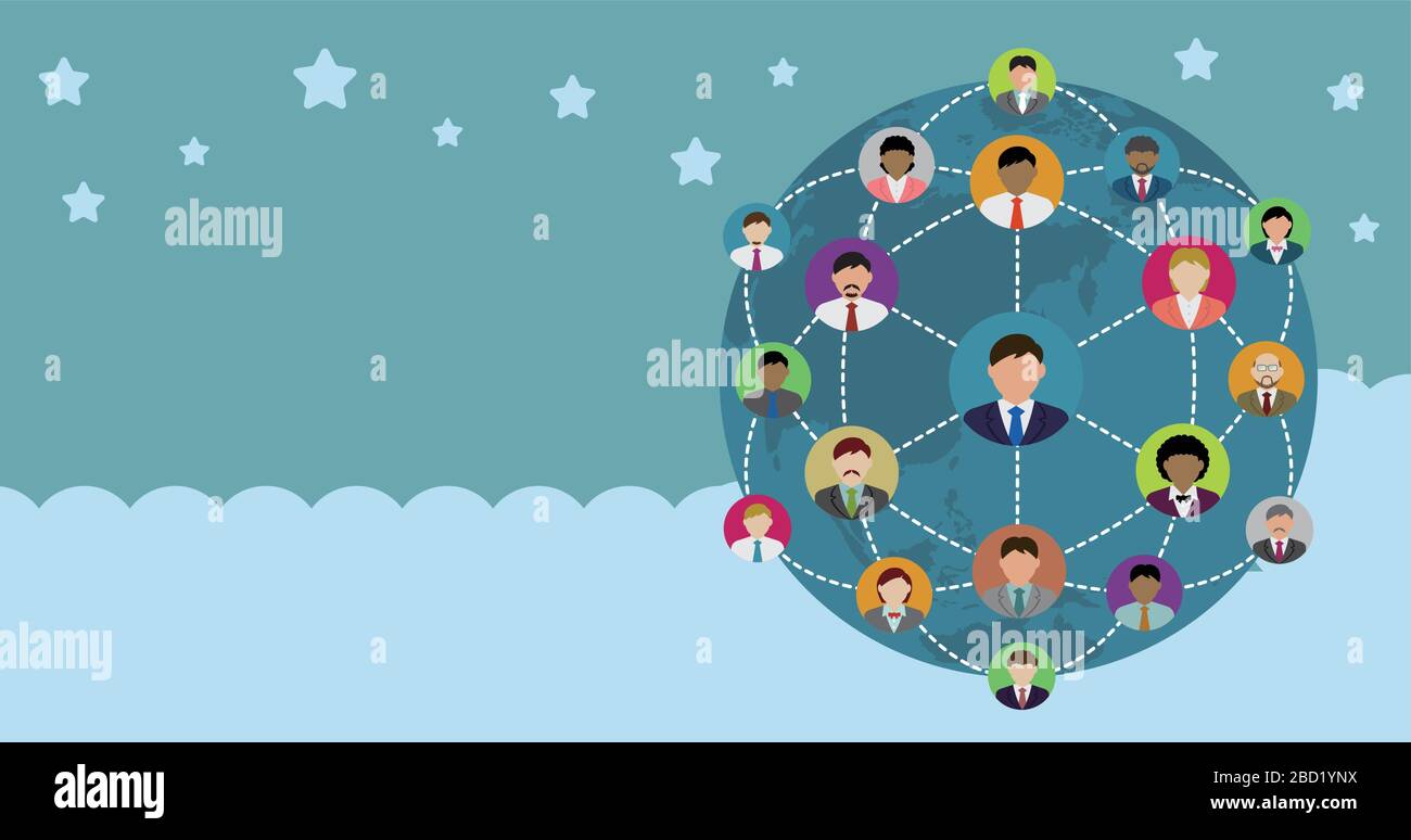 people's global communication illustration banner Stock Vector Image ...