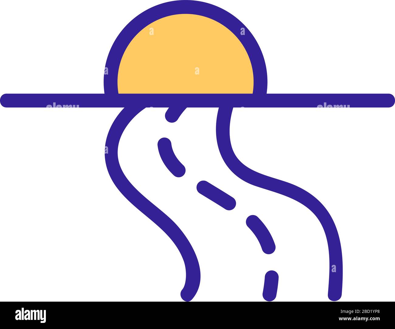 sunset road icon vector outline illustration Stock Vector Image & Art ...