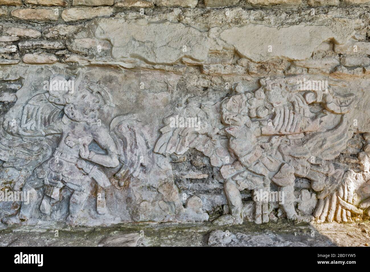 Carving panel at Acropolis, Maya ruins at Tonina archaeological site ...
