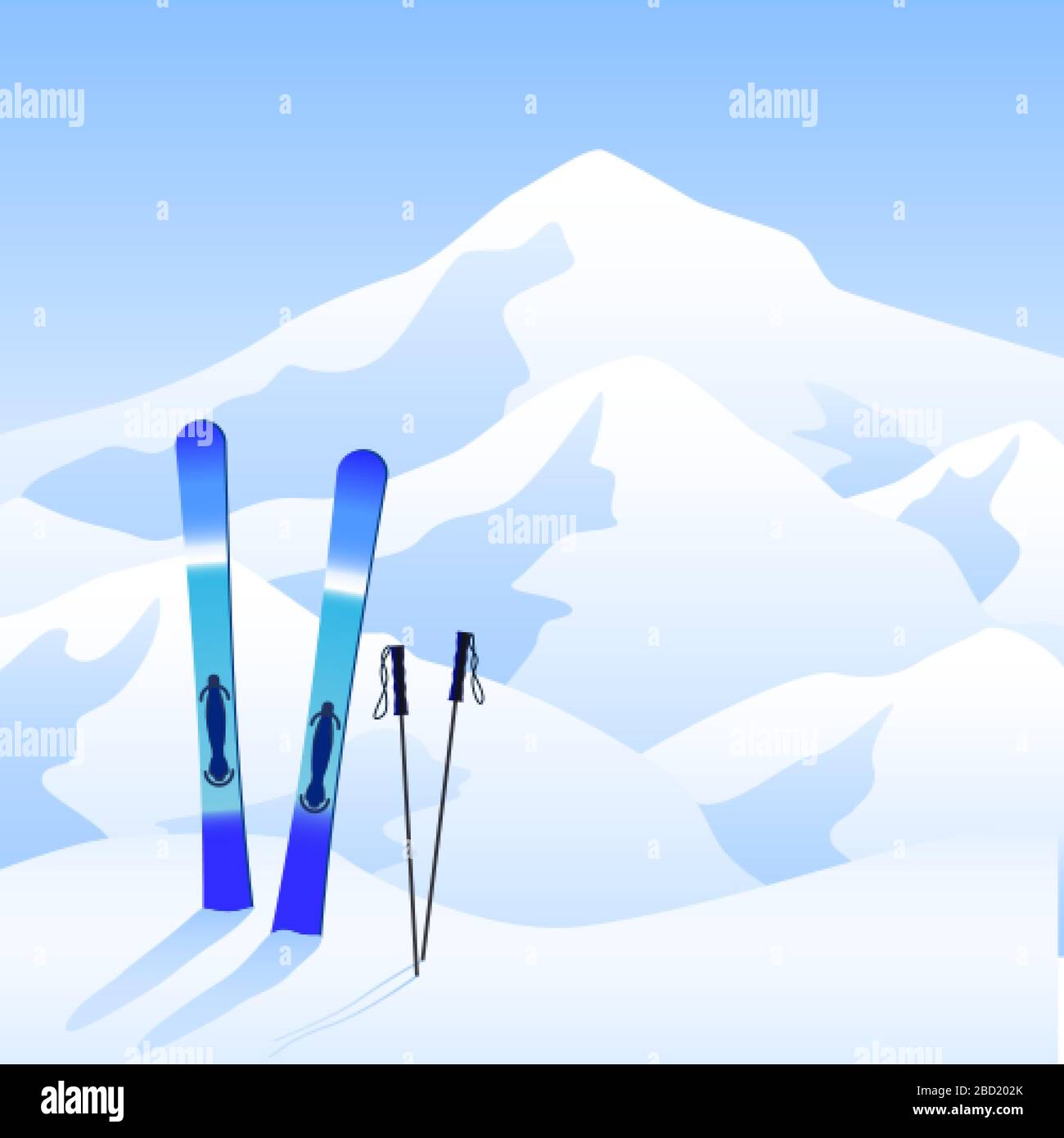 Alpine winter resort scenery Stock Vector Images - Alamy