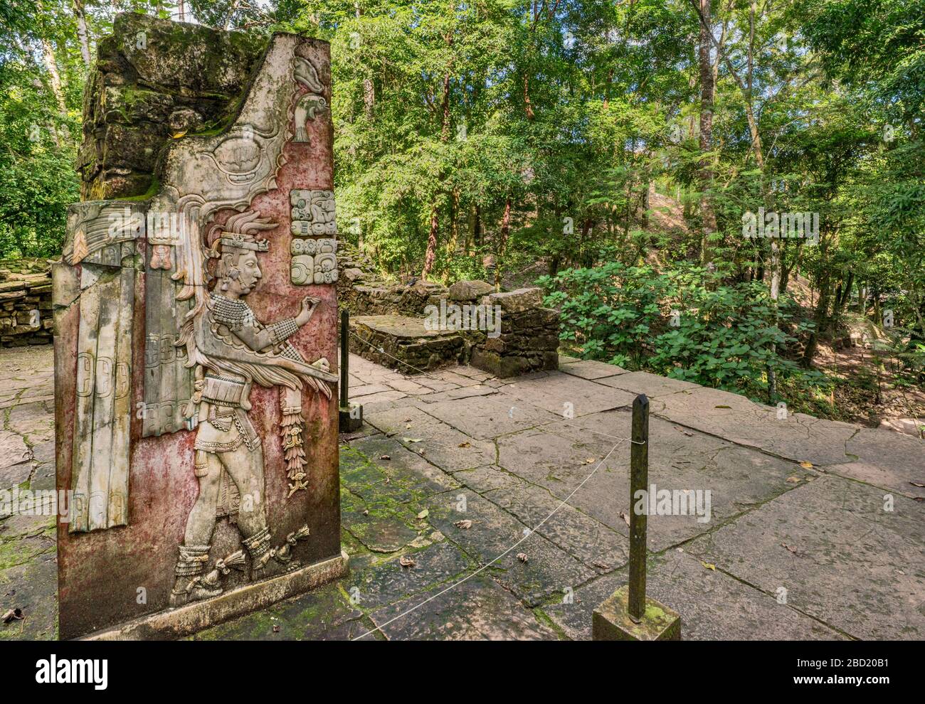 Replica of 8th century carving, depicting ruler U Pakal K'inich, at ...