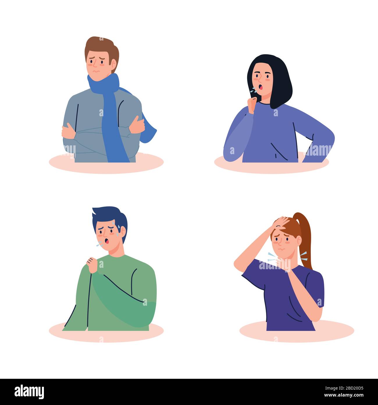 young people sick avatar characters Stock Vector Image & Art - Alamy