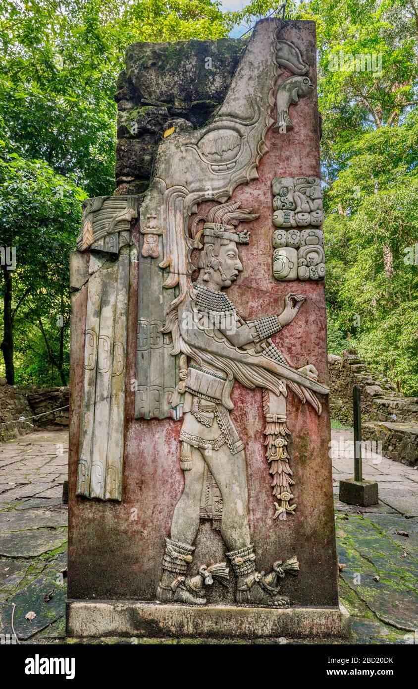 Replica of 8th century carving, depicting ruler U Pakal K'inich, 8th ...