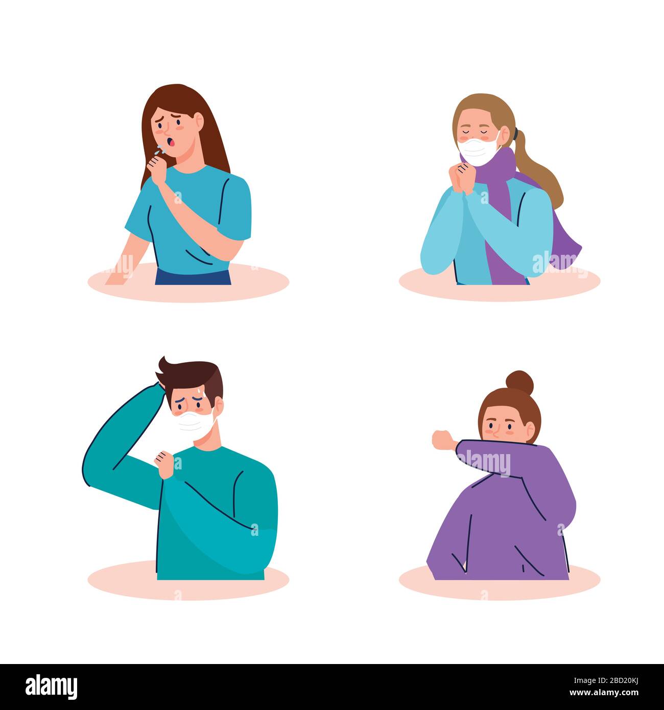 young people sick avatar characters Stock Vector Image & Art - Alamy