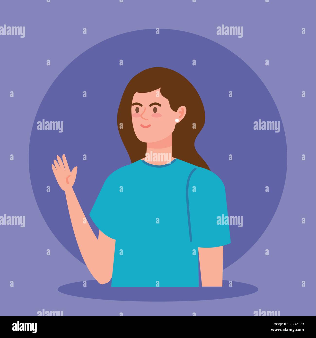 beautiful woman waving avatar character Stock Vector Image & Art - Alamy