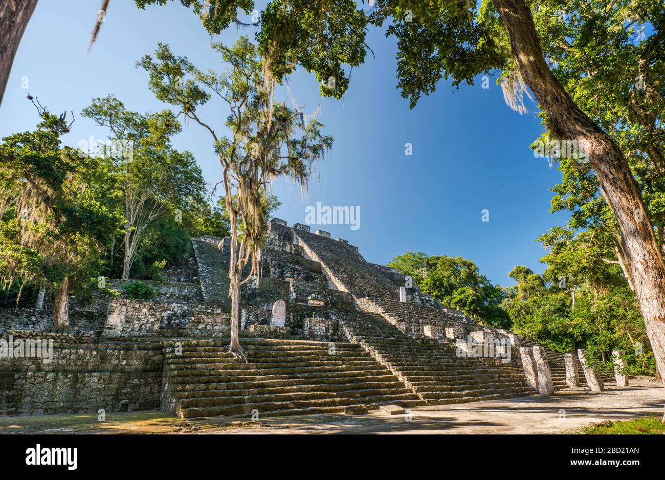Estructura II (Structure 2) pyramid, Maya ruins at Calakmul ...