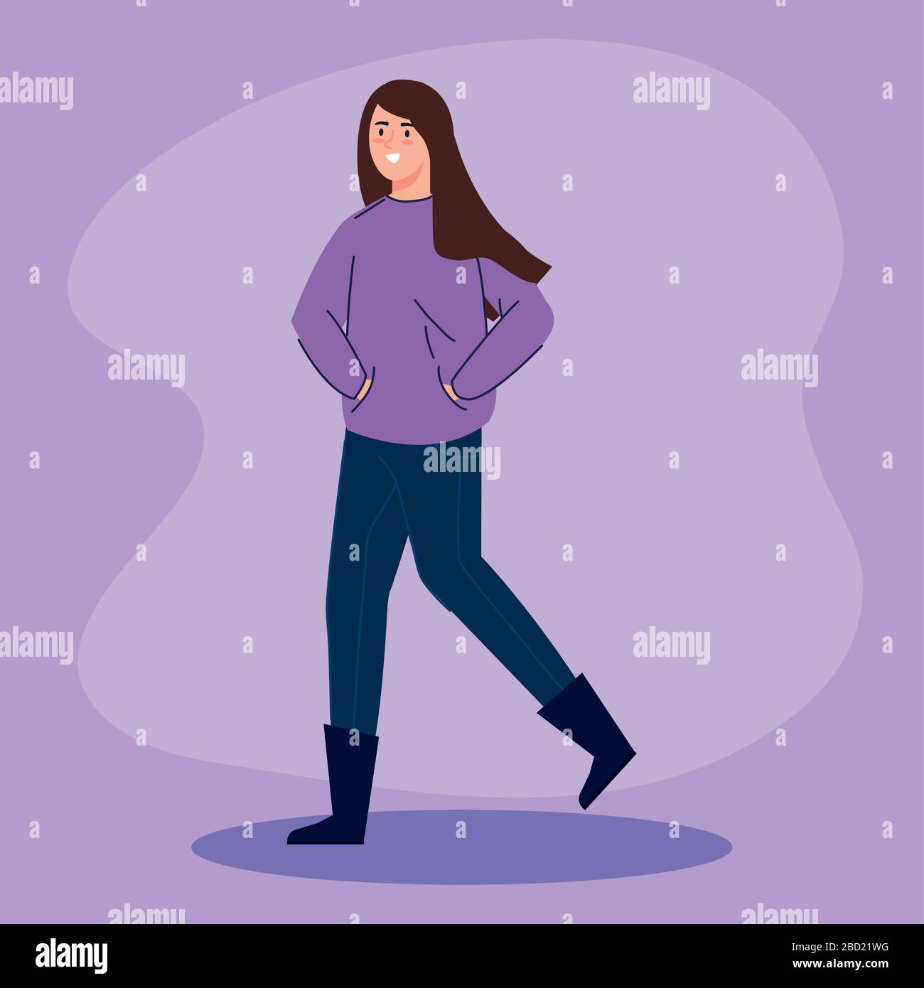 Young woman walking avatar Stock Vector Images - Alamy