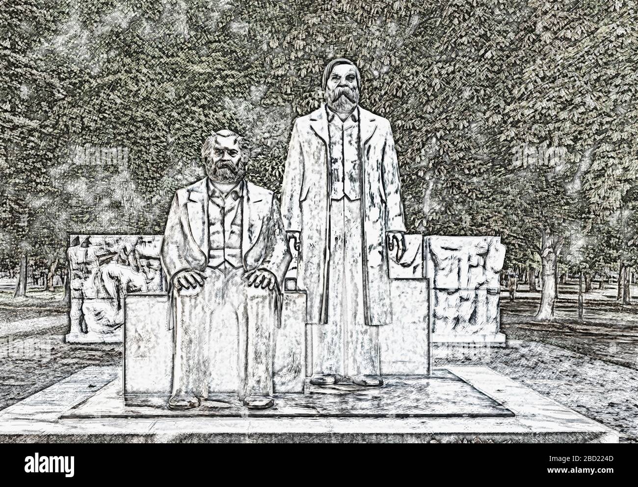 Marx engels painting hi-res stock photography and images - Alamy
