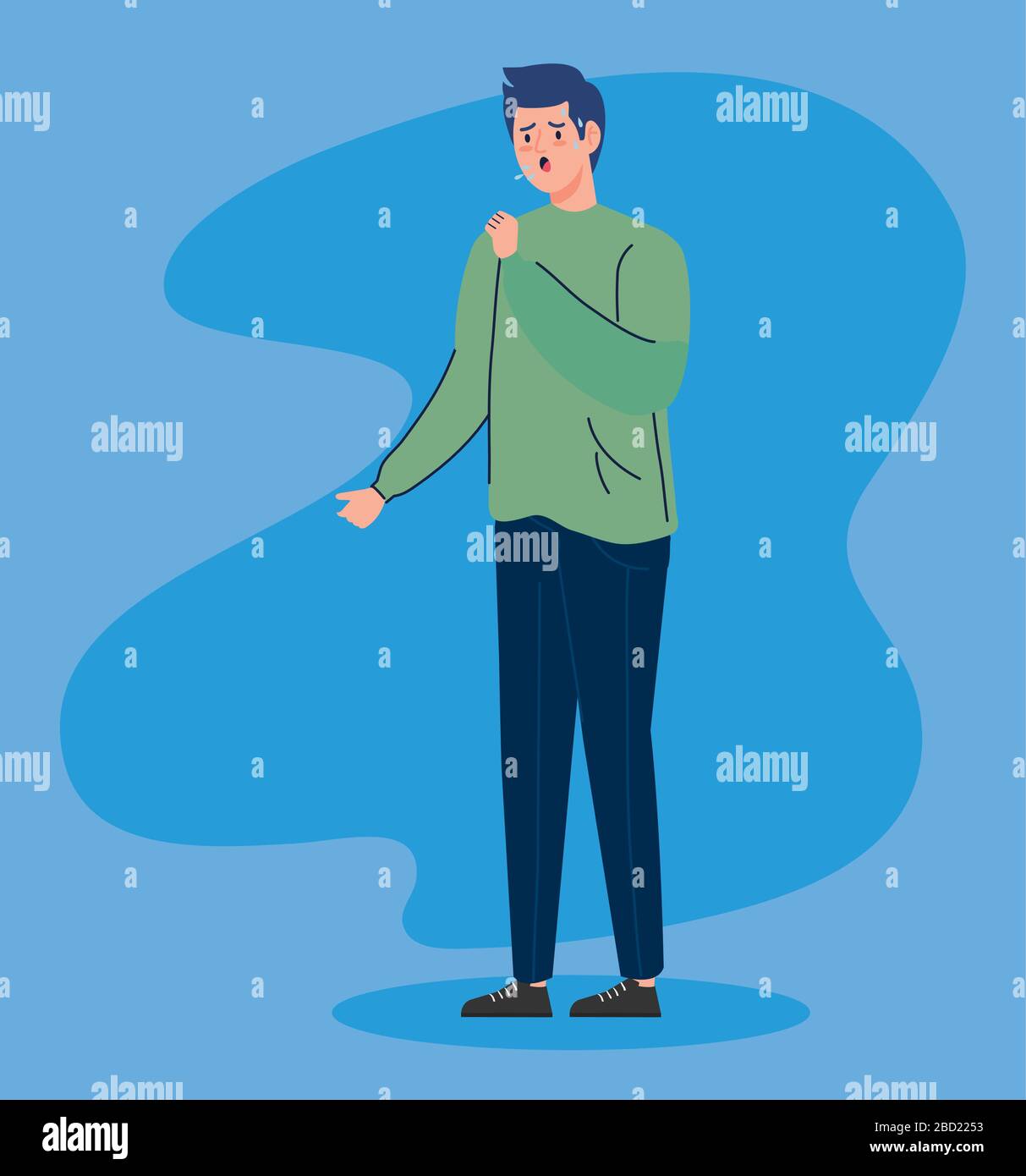 man coughing sick avatar character Stock Vector Image & Art - Alamy