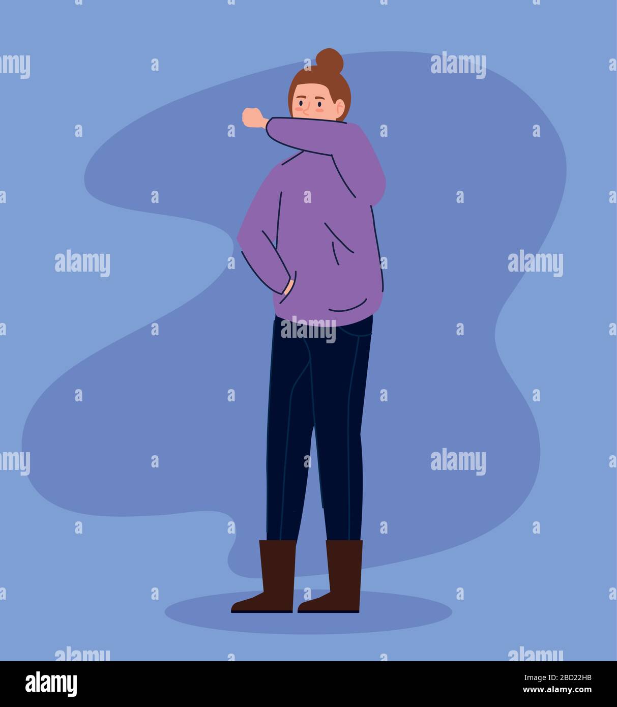 woman coughing sick avatar character Stock Vector Image & Art - Alamy